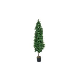 Plastic Laurel pyramid tree LAMBRO, natural stem, green, 5ft/150cm ...
