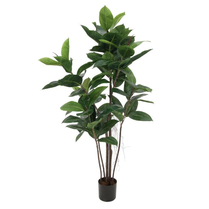 Artificial Rubber tree VICA, artificial stems, green, 4ft/120cm - Fake ...