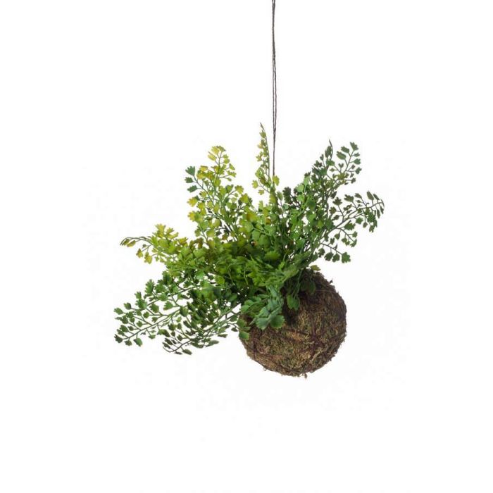 Artificial Maidenhair fern FABRICE, bale of moss, green, 8"/20cm, Ø 12 ...