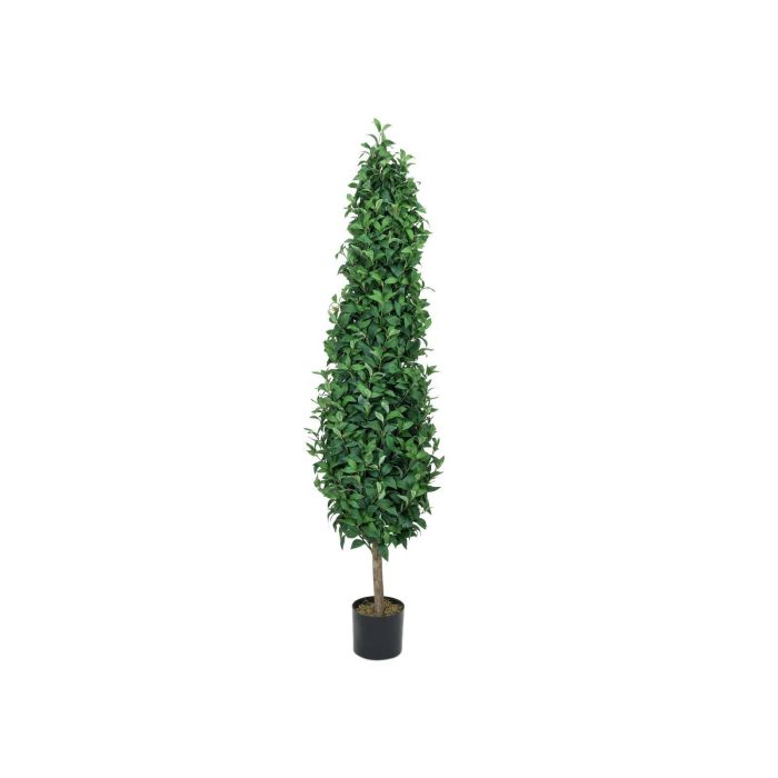 Plastic Laurel pyramid tree LAMBRO, natural stem, green, 6ft/180cm ...