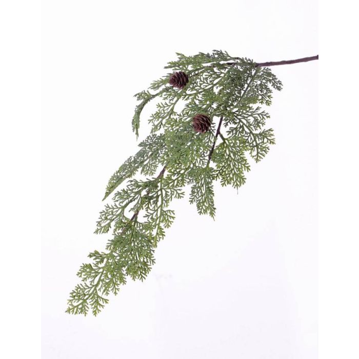Fake Cedar branch MARLON, with cones, green, 31"/80cm - Fake trees