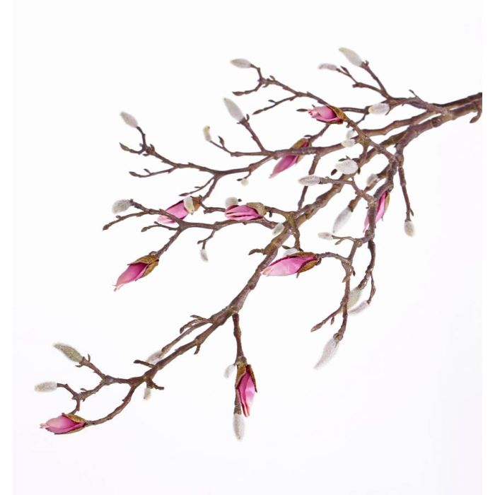 Artificial magnolia spray ANJULI, pink, 105cm - Fake flowers