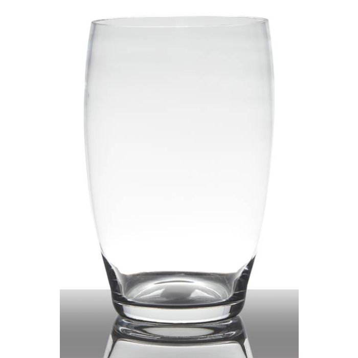 Glass decorative vase HENRY, round, clear, 10"/25cm, Ø6"/15cm