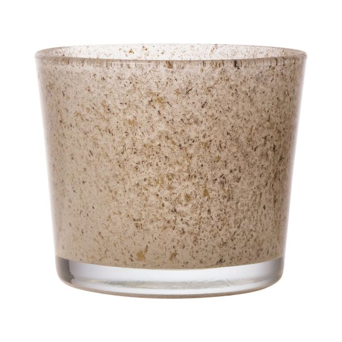 Flower pot made of glass ALENA GRANIT, granite sand, 19cm, Ø19cm