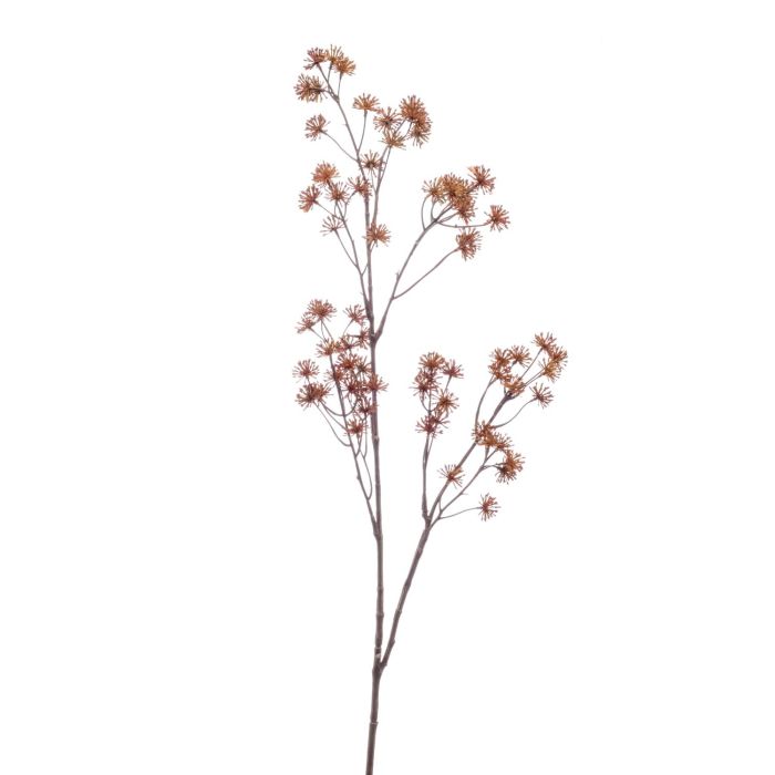 Artificial Aralia branch BASHIRO with flowers, red-brown, 3ft/105cm